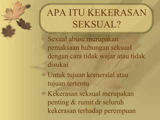 Dampak Psikologis Kekerasan & Penyimpangan Seksual | PPT
