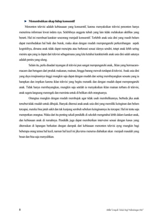 Dampak televisi bagi perkembangan anak usia dini | DOCX