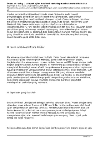 Dampak un padaualitas pendidikan | PDF