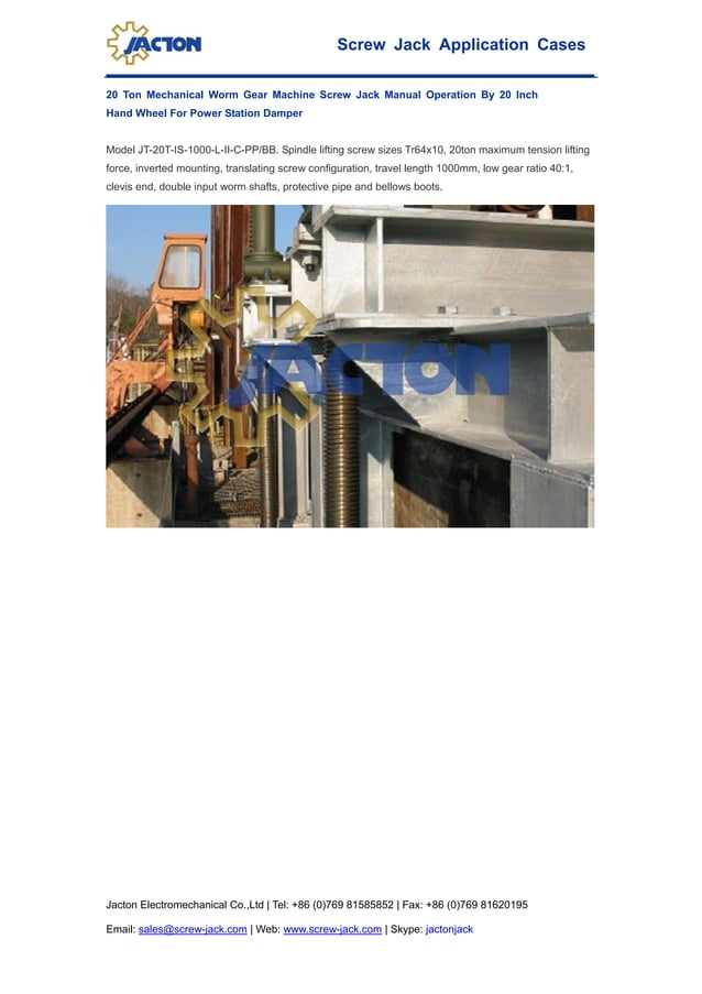 20 Ton Heavy Load Screw Jack Manual Operation 500 MM Stroke For Power ...
