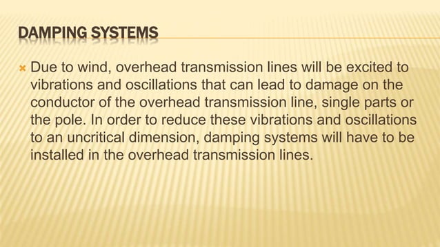 Dampers used in electrical transmission lines | PPTX