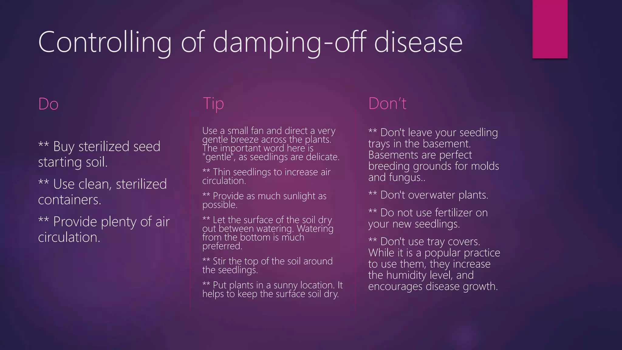 Damping-off |Symptoms, Causes, Control and Management | PPTX
