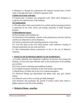 Damp prevention methods for building construction | PDF