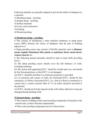 Damp prevention methods for building construction | PDF