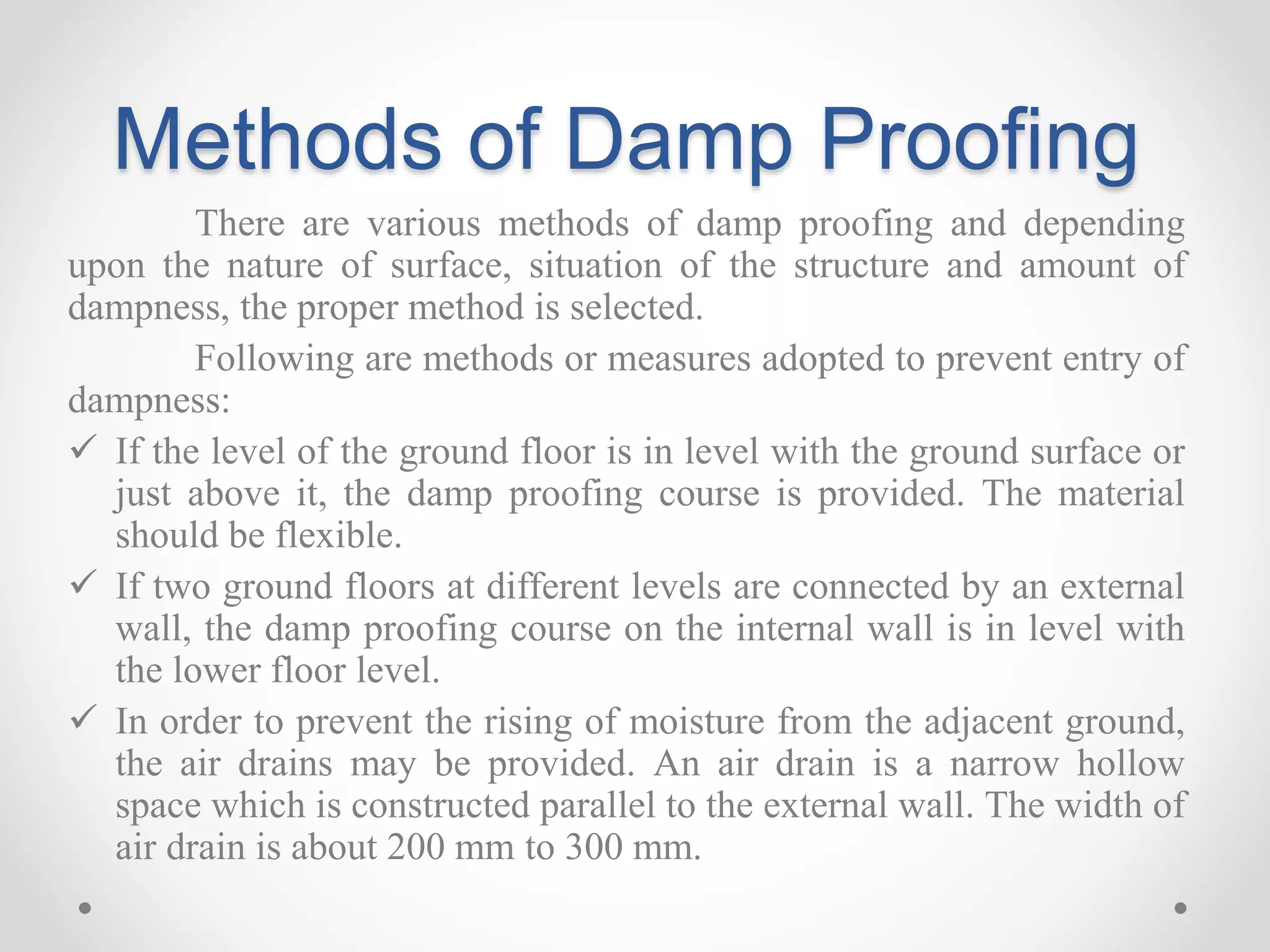 Damp proofing | PPTX