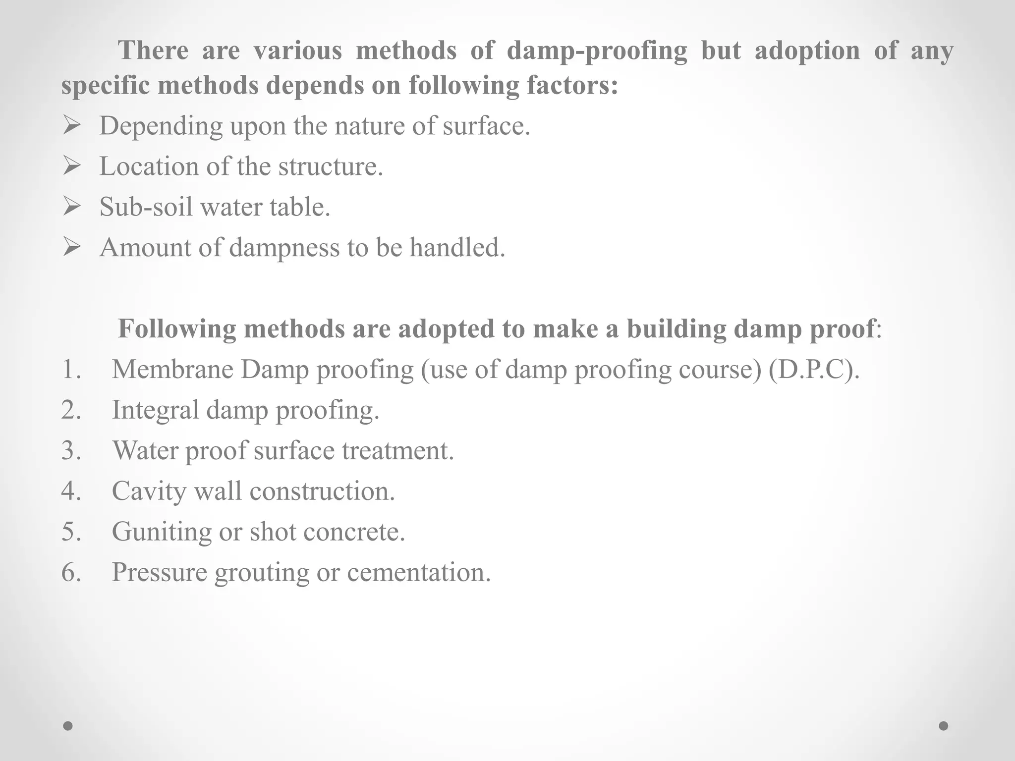 Damp proofing | PPTX