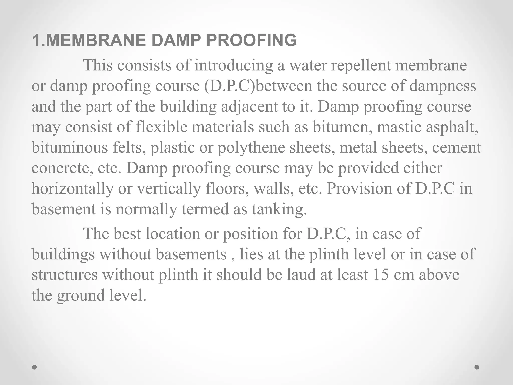 Damp proofing | PPTX