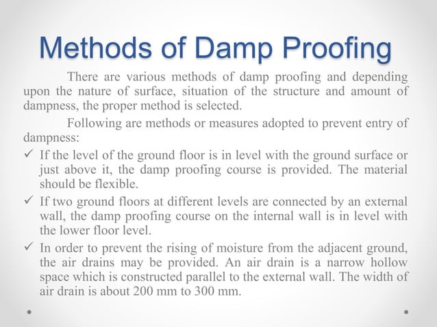 Damp proofing | PPTX