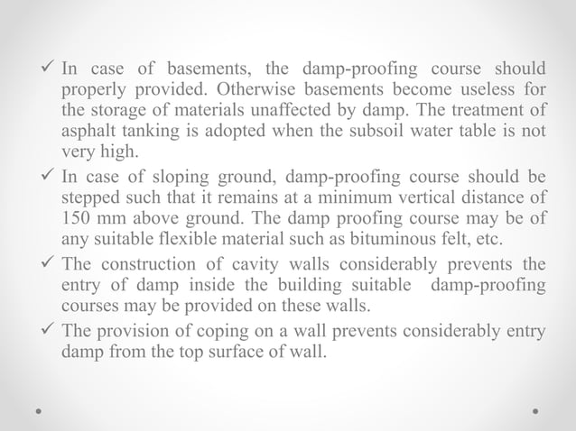 Damp proofing | PPTX