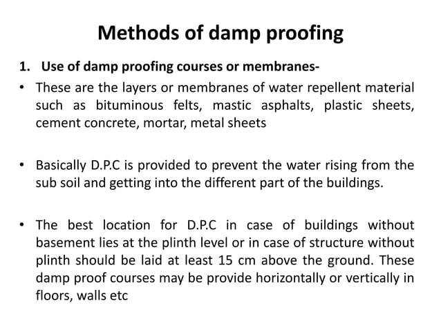 Damp proofing | PPTX