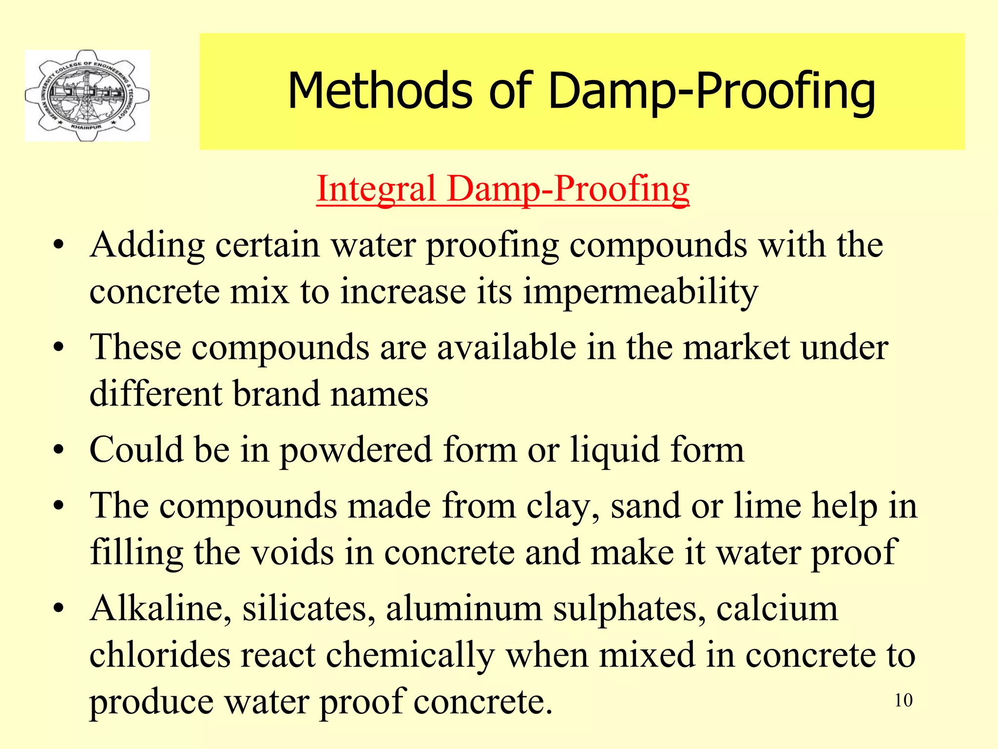 Damp proofing ppt | PPT