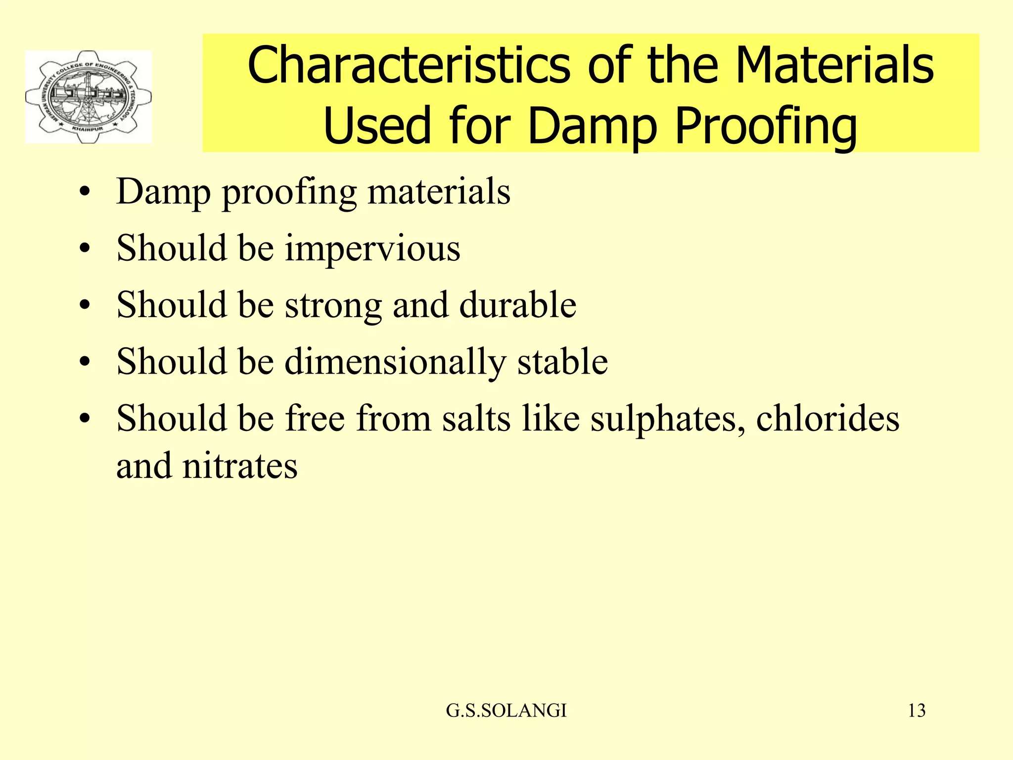 Damp proofing ppt | PPT