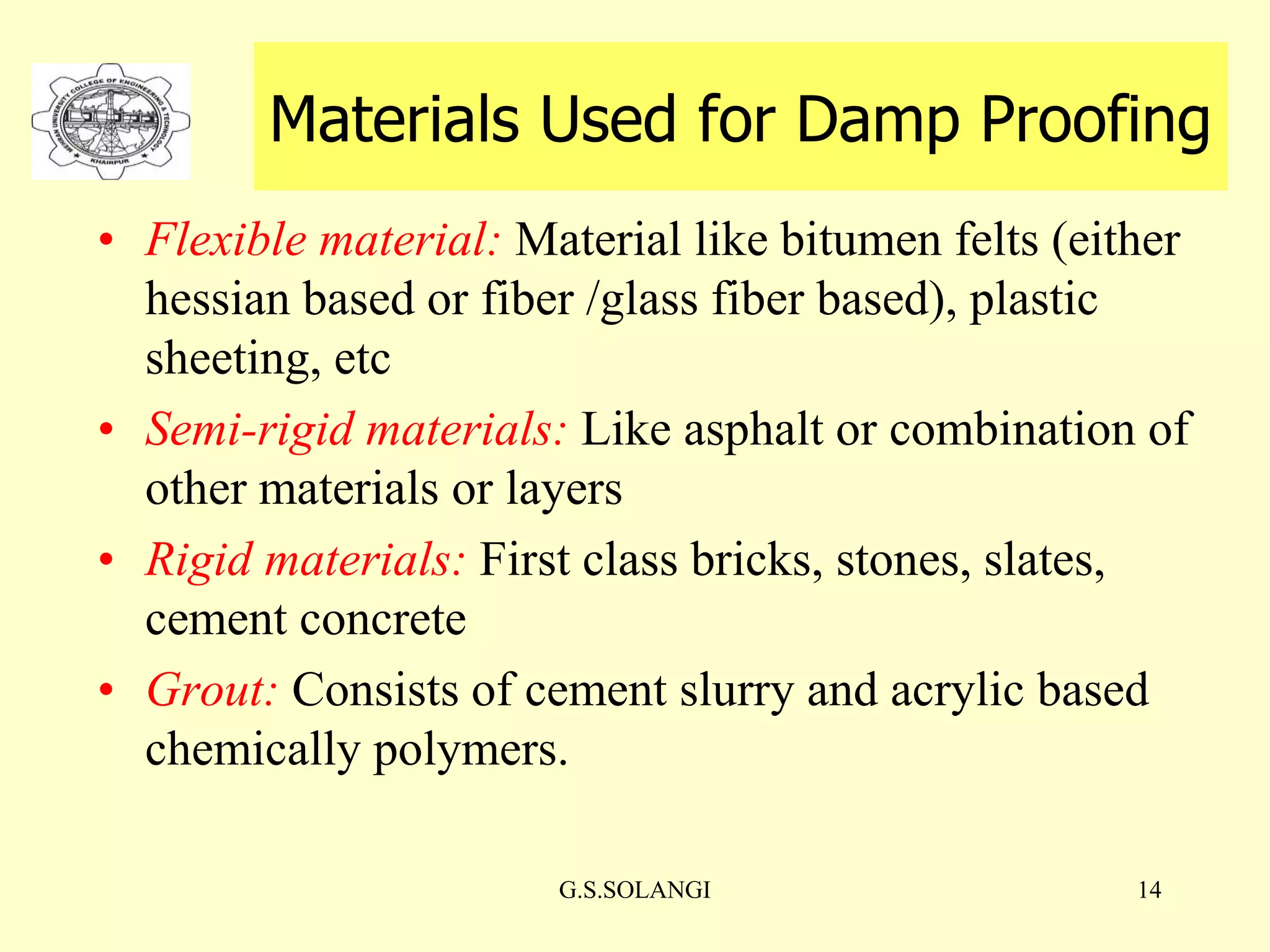 Damp proofing ppt | PPT