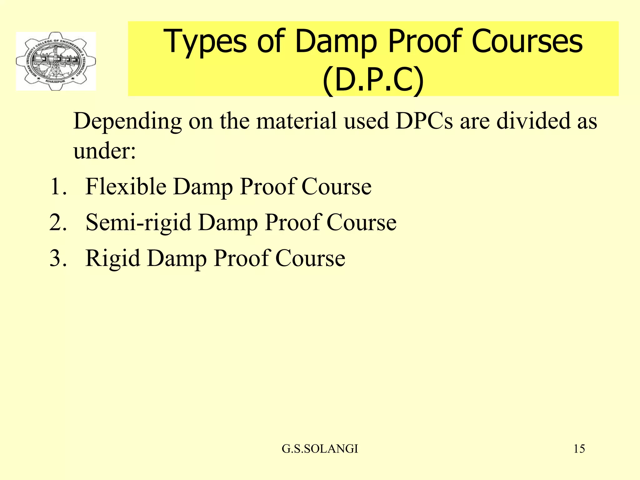 Damp proofing ppt | PPT
