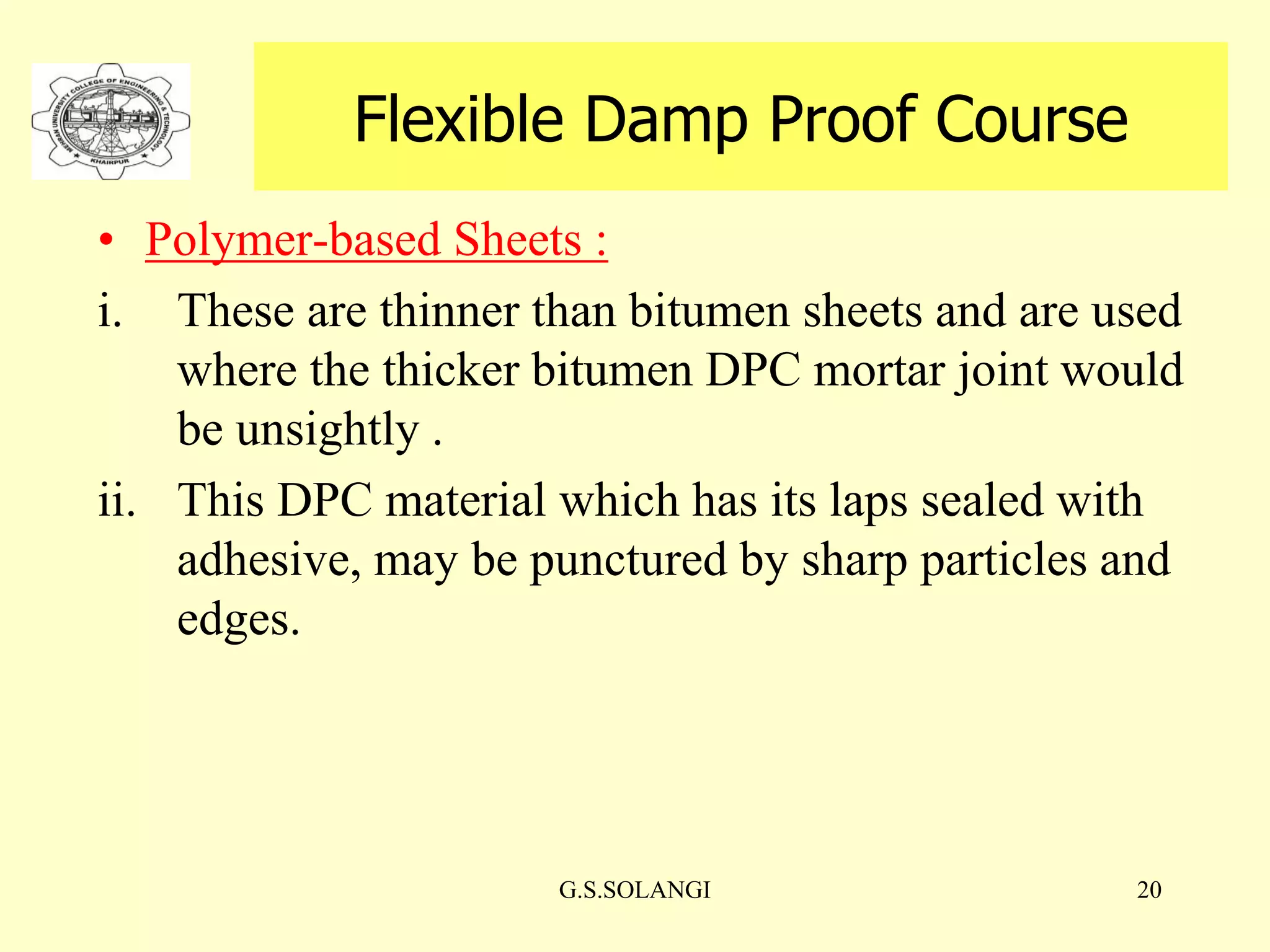 Damp proofing ppt | PPT
