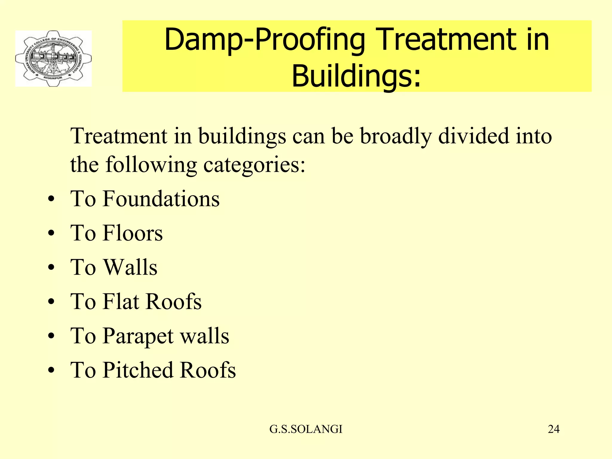 Damp proofing ppt | PPT