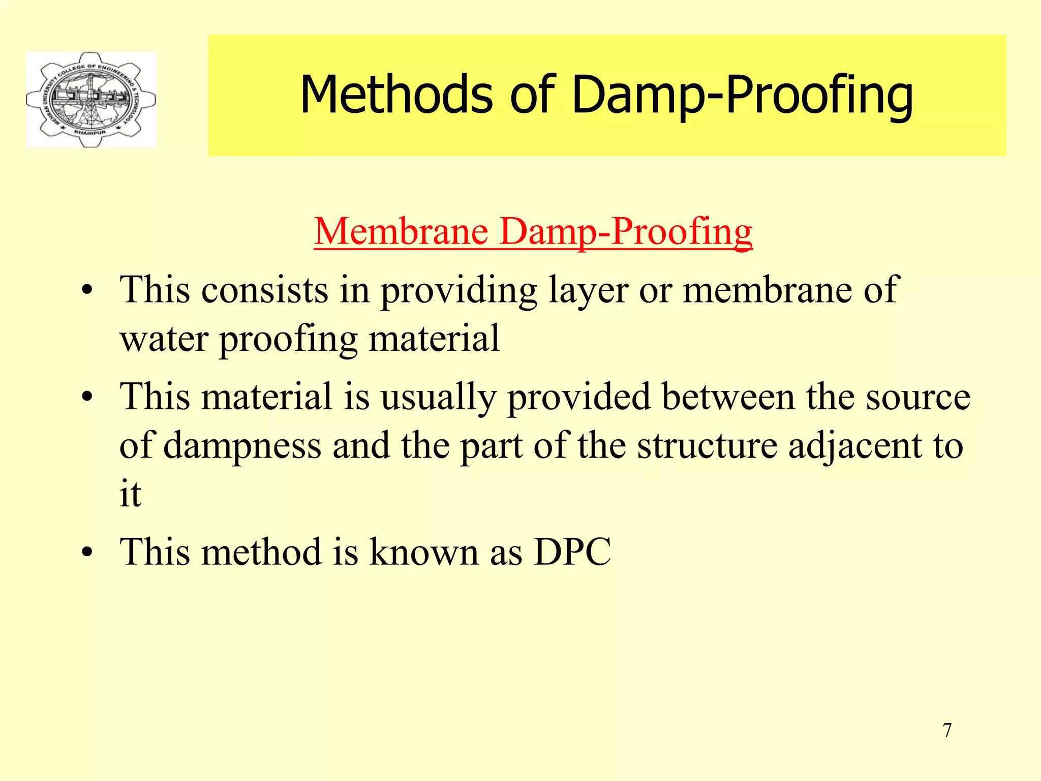Damp proofing ppt | PPT