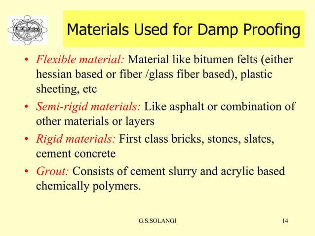 Damp proofing ppt | PPT