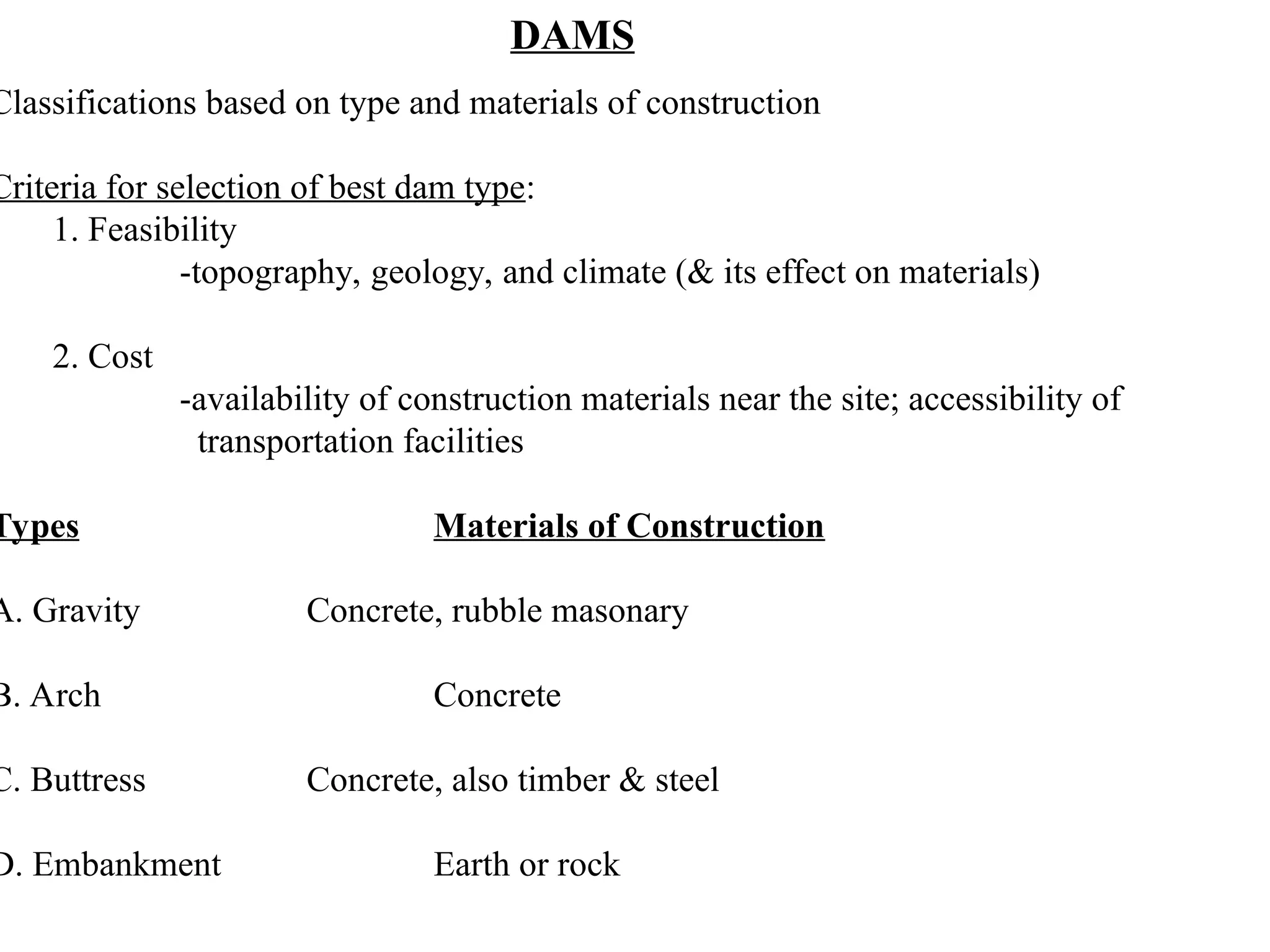 Dams types, criteria for selection of dams and their design | PPT