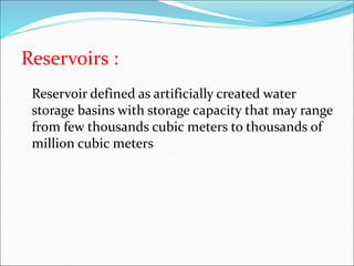 Dams and reservoirs by Deepansh Jain | PPT