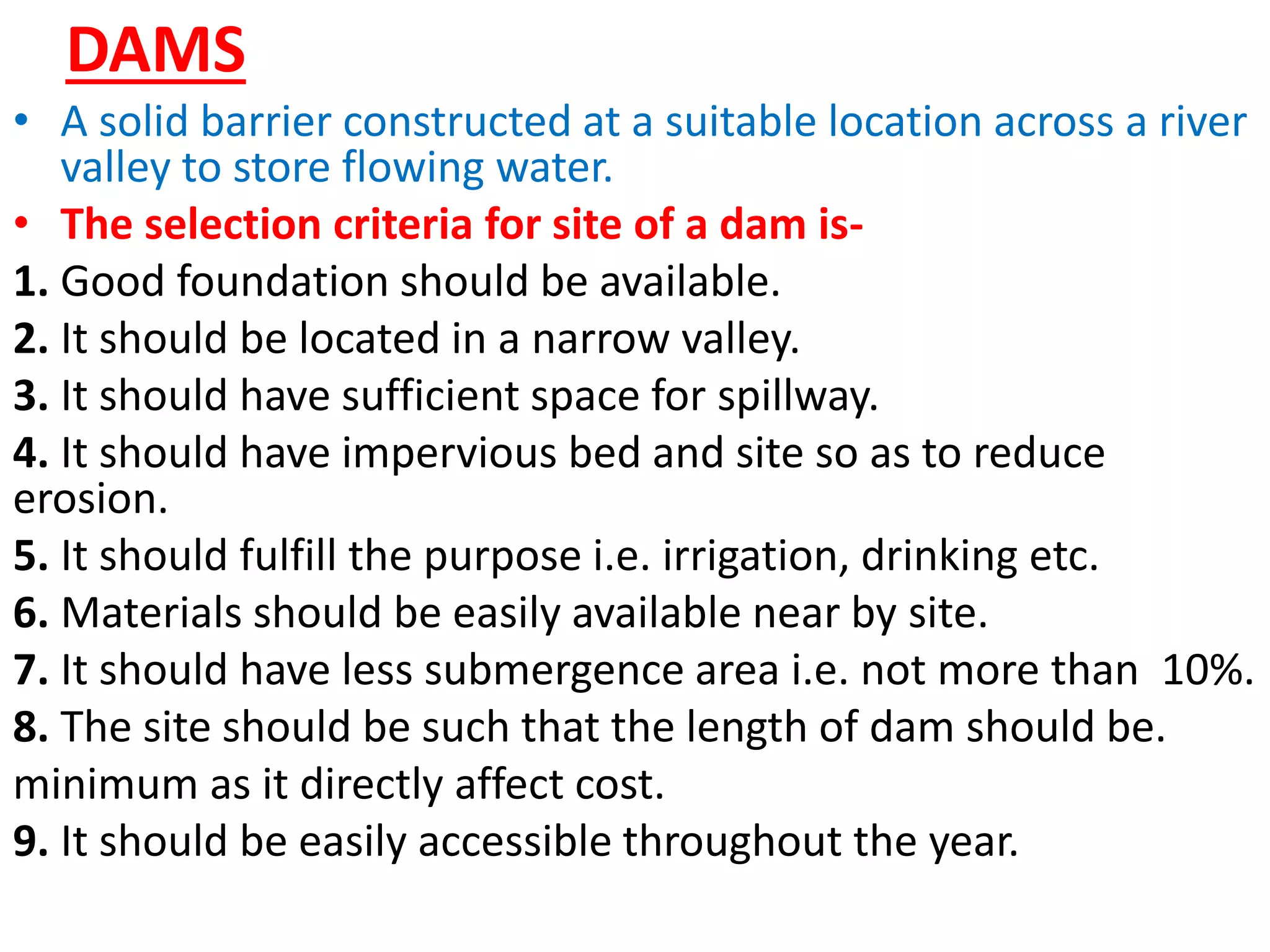 Dams and spillways | PPTX