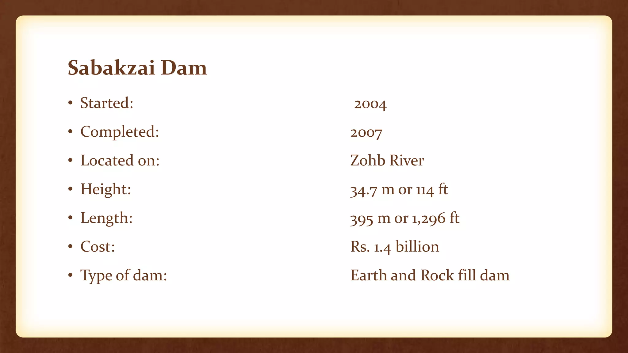 Dams in Pakistan | PPTX