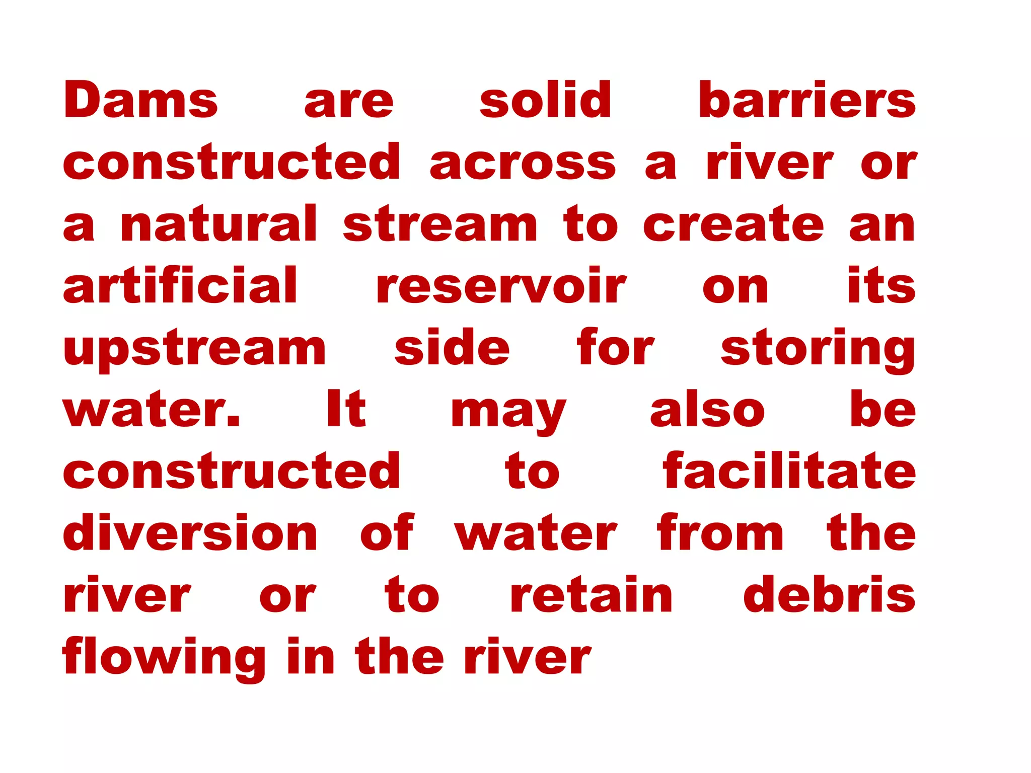 Dams & its roles | PPT