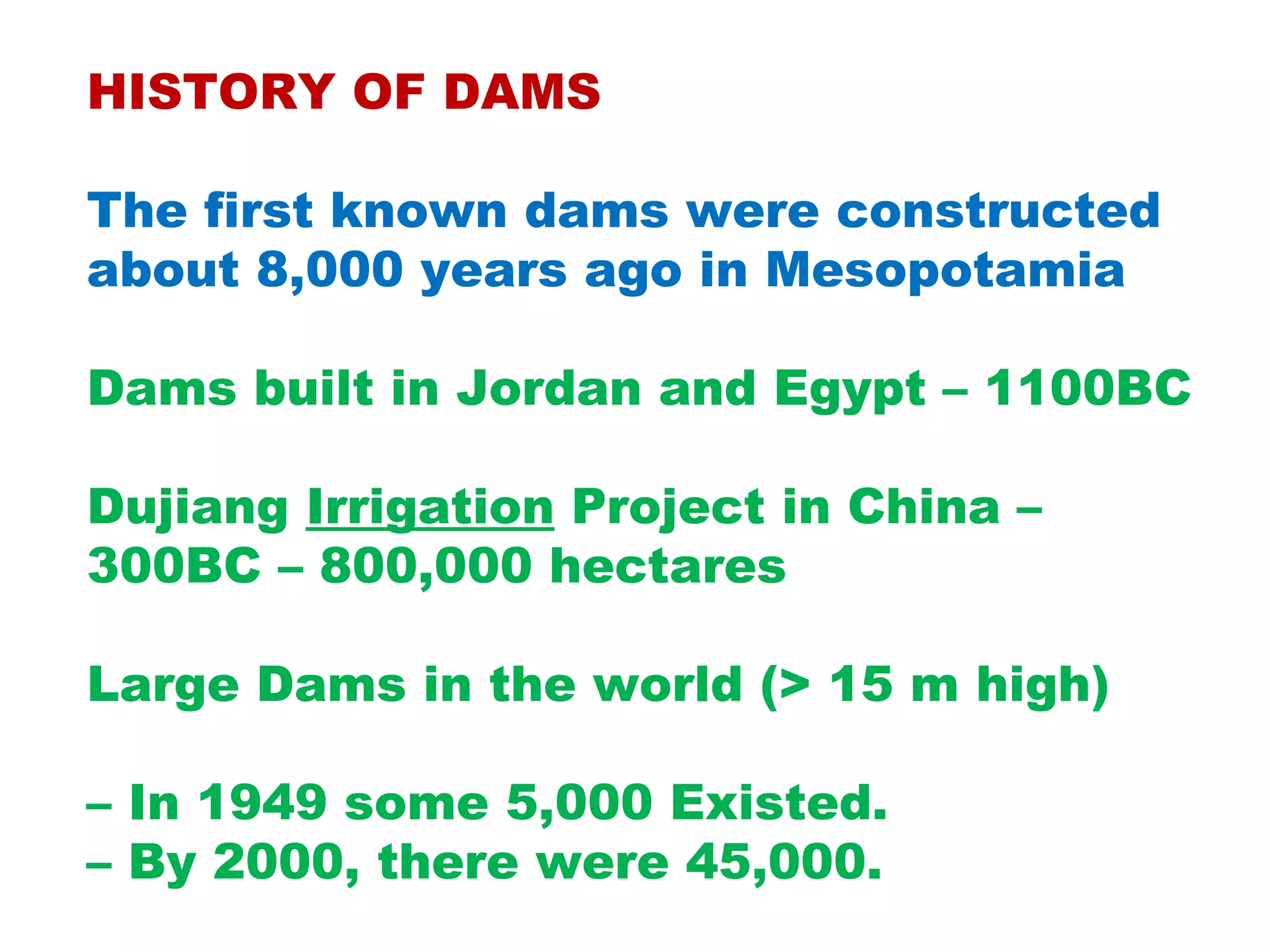 Dams & its roles | PPT