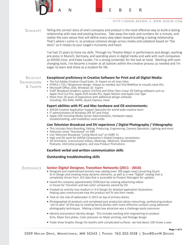 Dan weber-resume-2017 | PDF