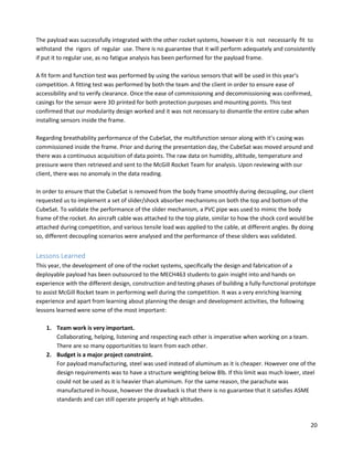 Design and Fabrication of a 3U CubeSat - Capstone Project | PDF