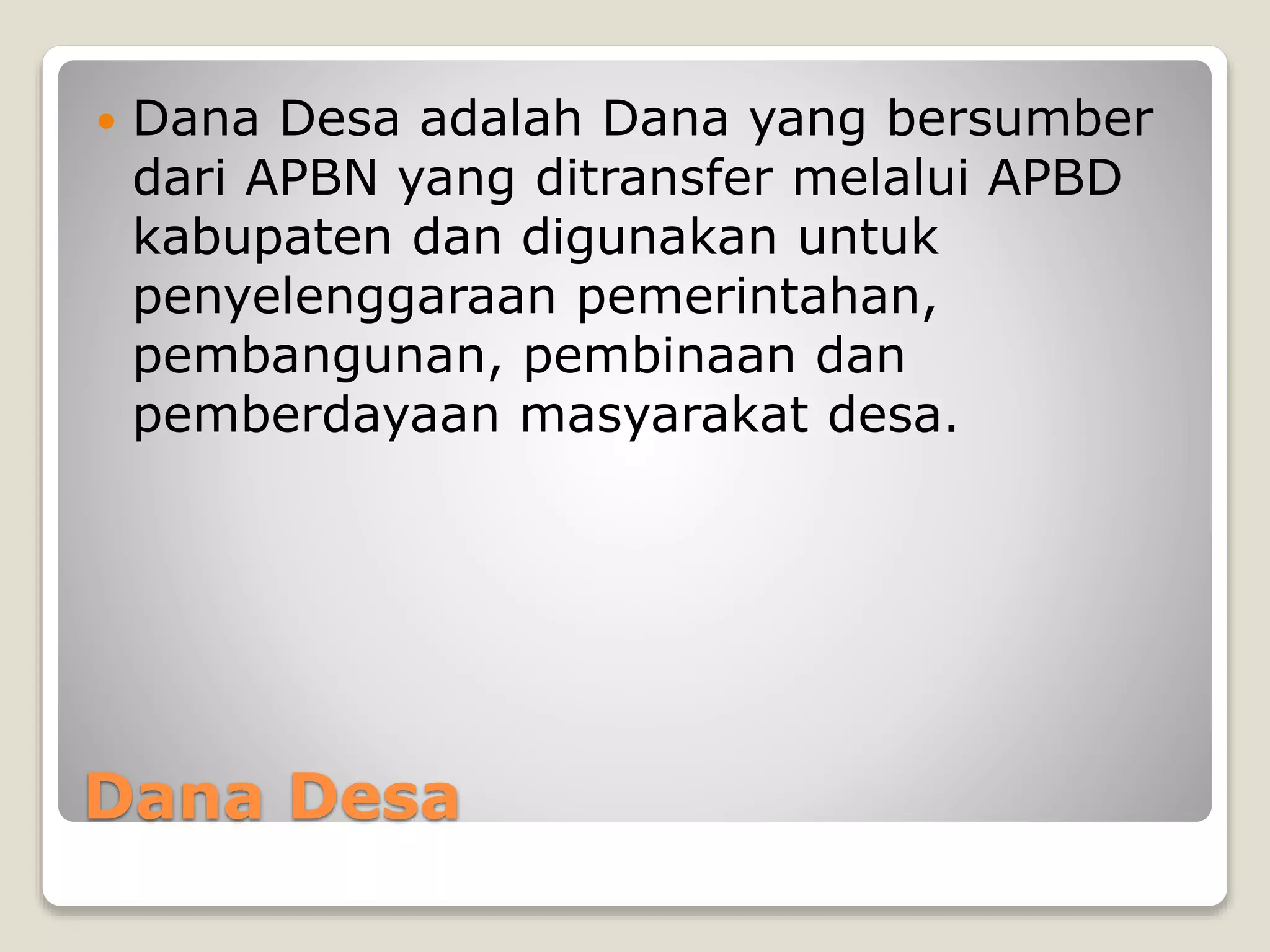 Dana desa | PPTX