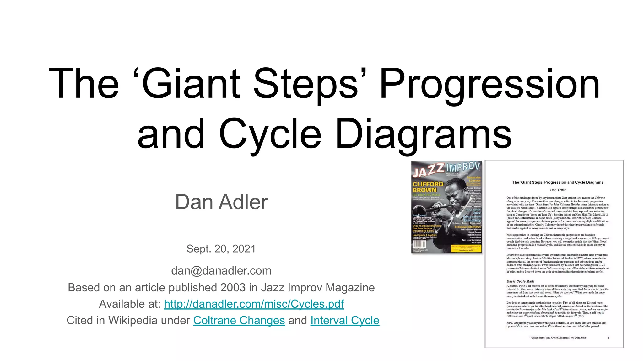 The ‘Giant Steps’ Progression and Cycle Diagrams | PDF
