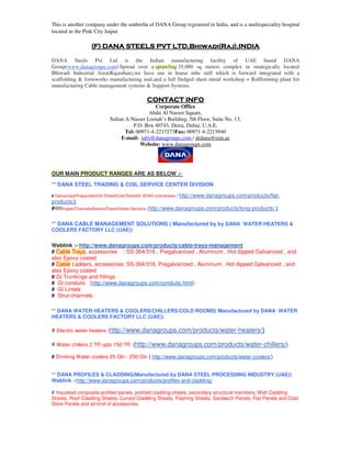 DANA GROUP[www.danagroups.com] - ADDING VALUE TO STEEL | PDF