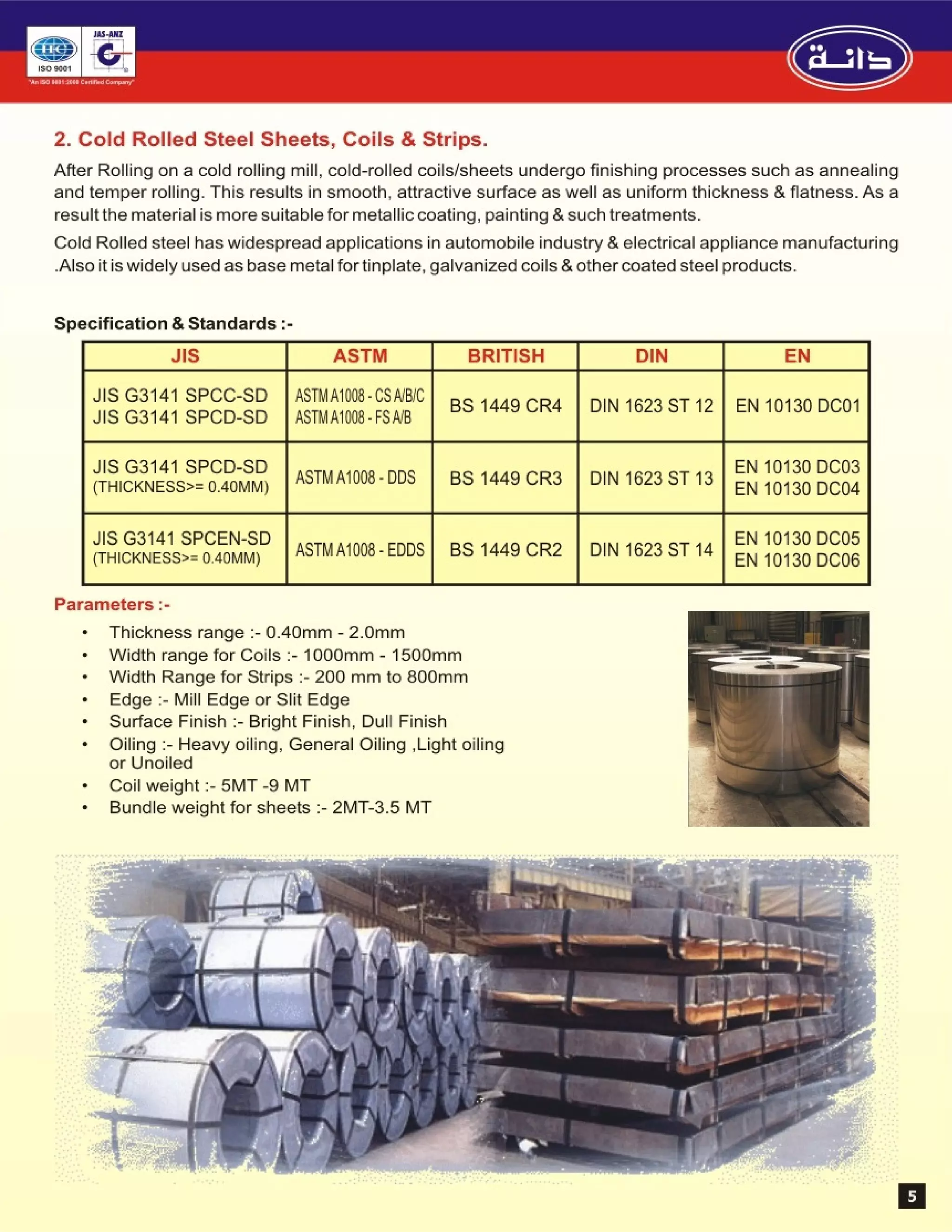 Dana steel - Flat & Long Steel Products -UAE-AFRICA-INDIA-LIBYA | PDF