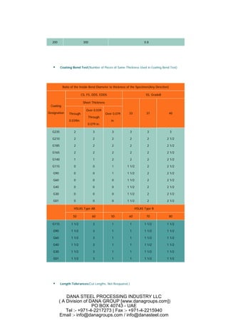 Dana steel gi_coils_uae_gi_astm_jis_specifications | PDF