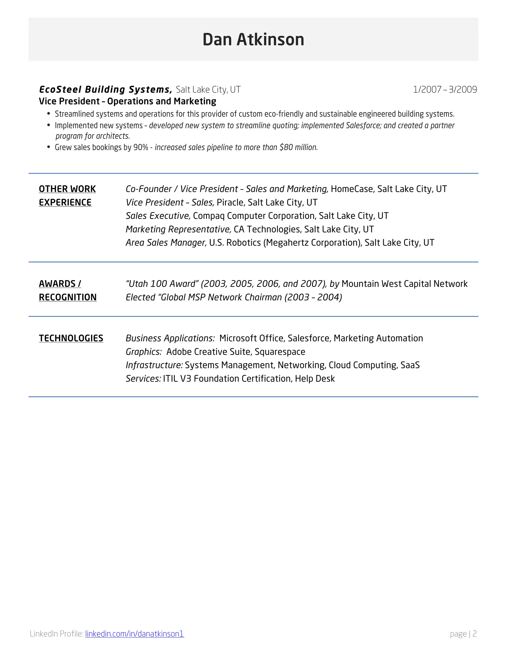 Dan Atkinson Resume | PDF