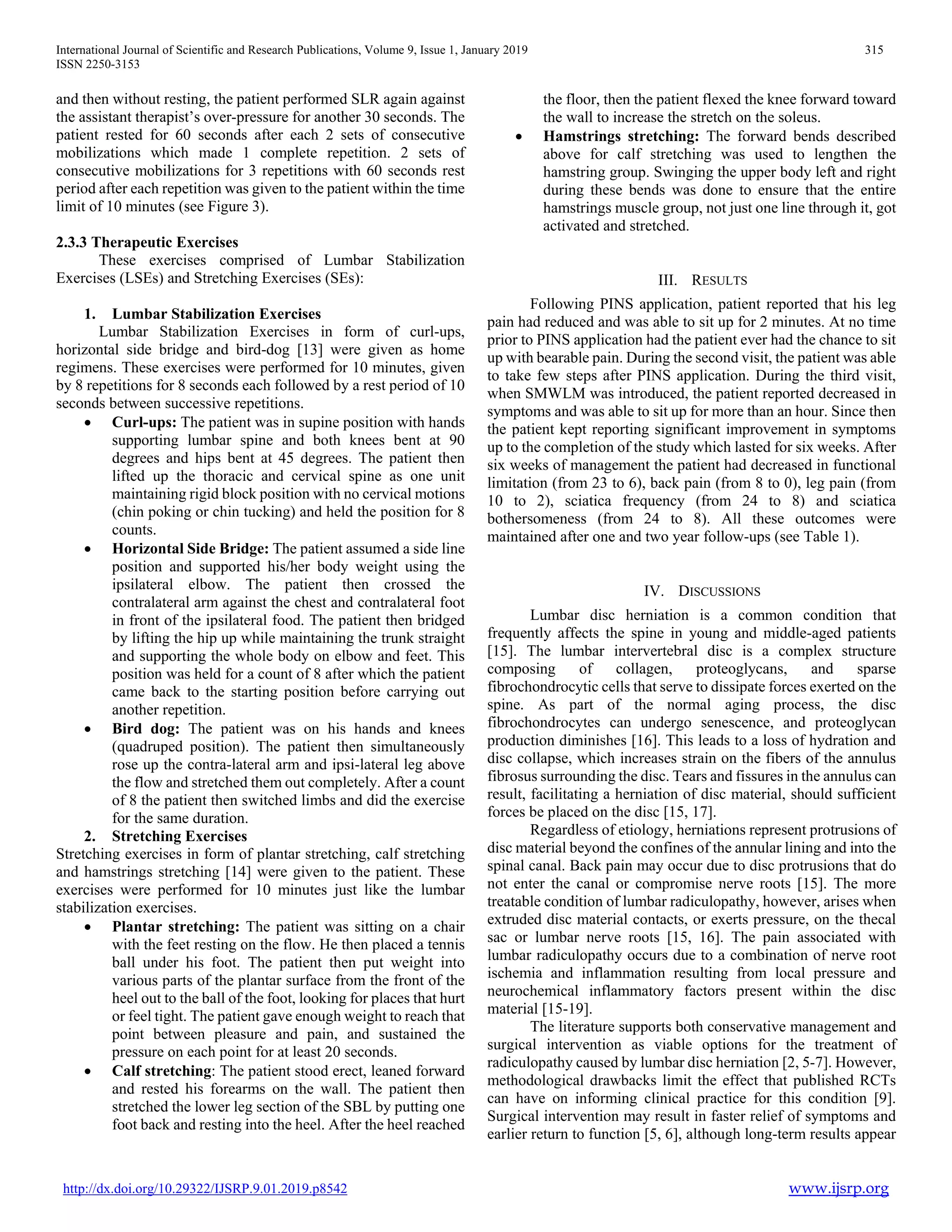 Effectiveness of Progressive Inhibition of Neuromuscular Structures (PINS) and Spinal ...