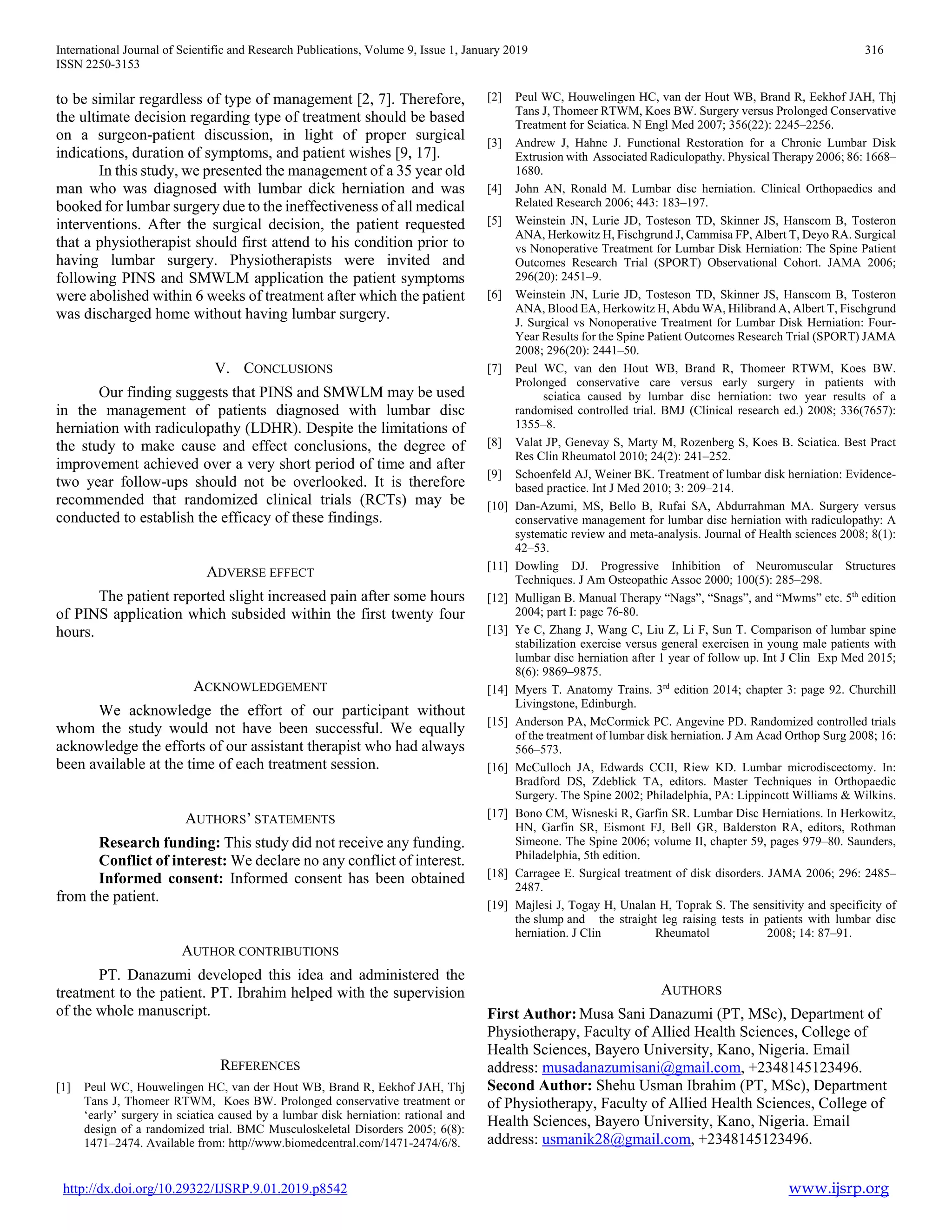Effectiveness Of Progressive Inhibition Of Neuromuscular Structures