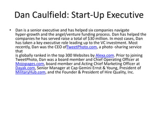Dan caulfield start up executive | PPT