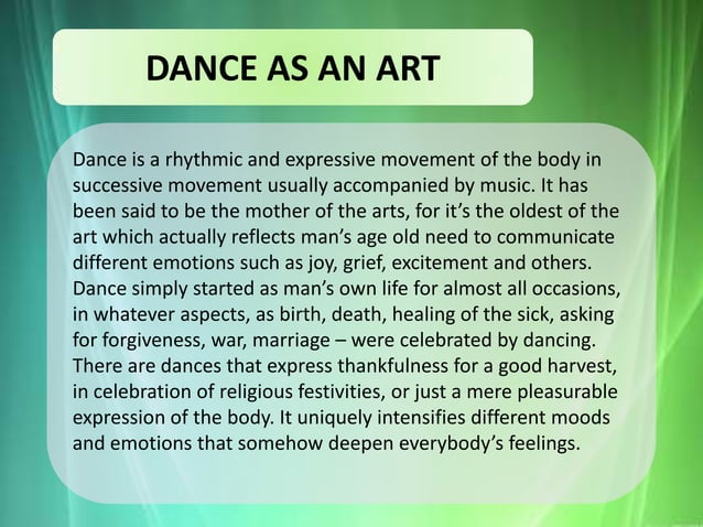 Dance | PPTX | Dance | Fine Art