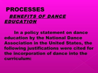 Dance in the K-12 PE Curriculum: Contents, Processes, and Outcomes | PPT