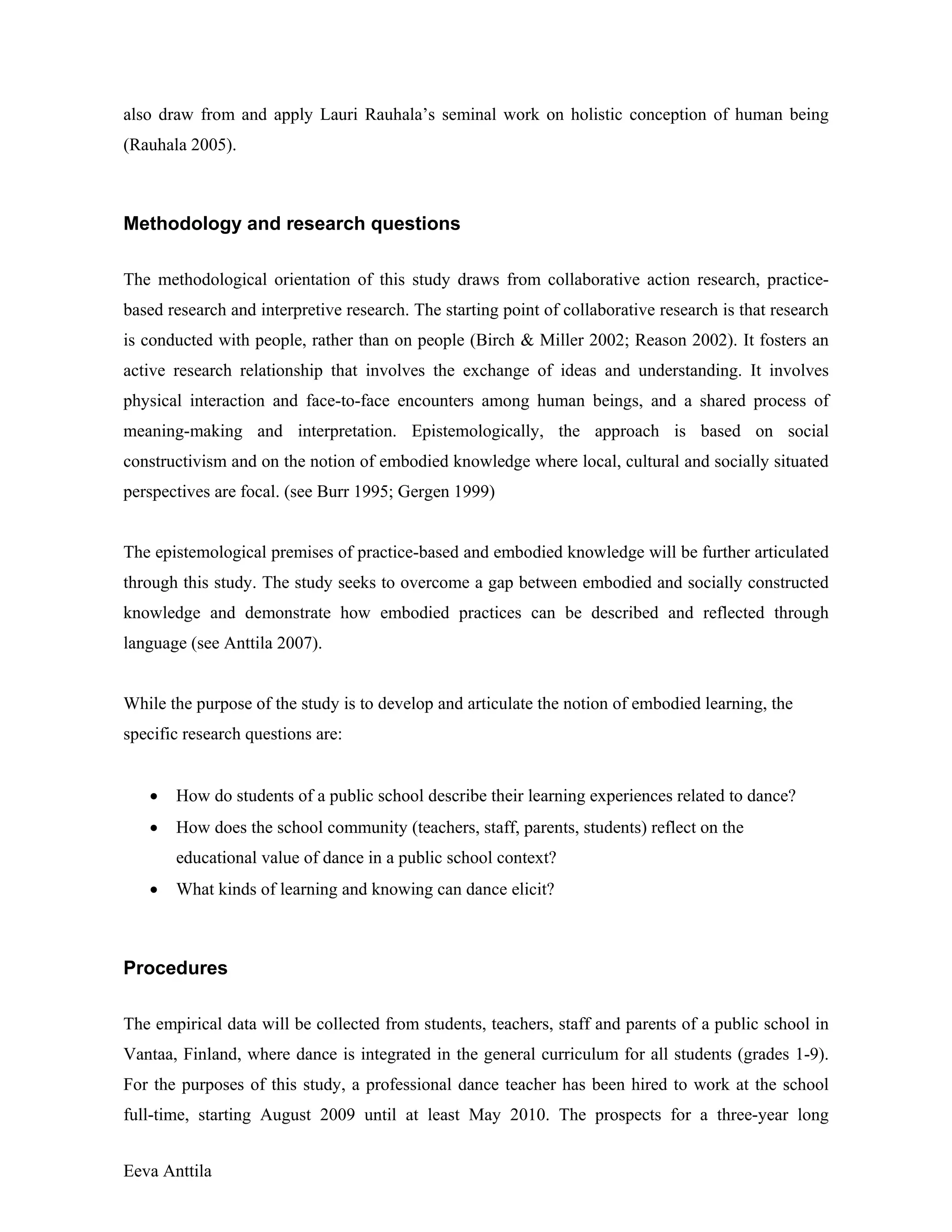 Dance As A Place For Learning Eeva Anttila | PDF