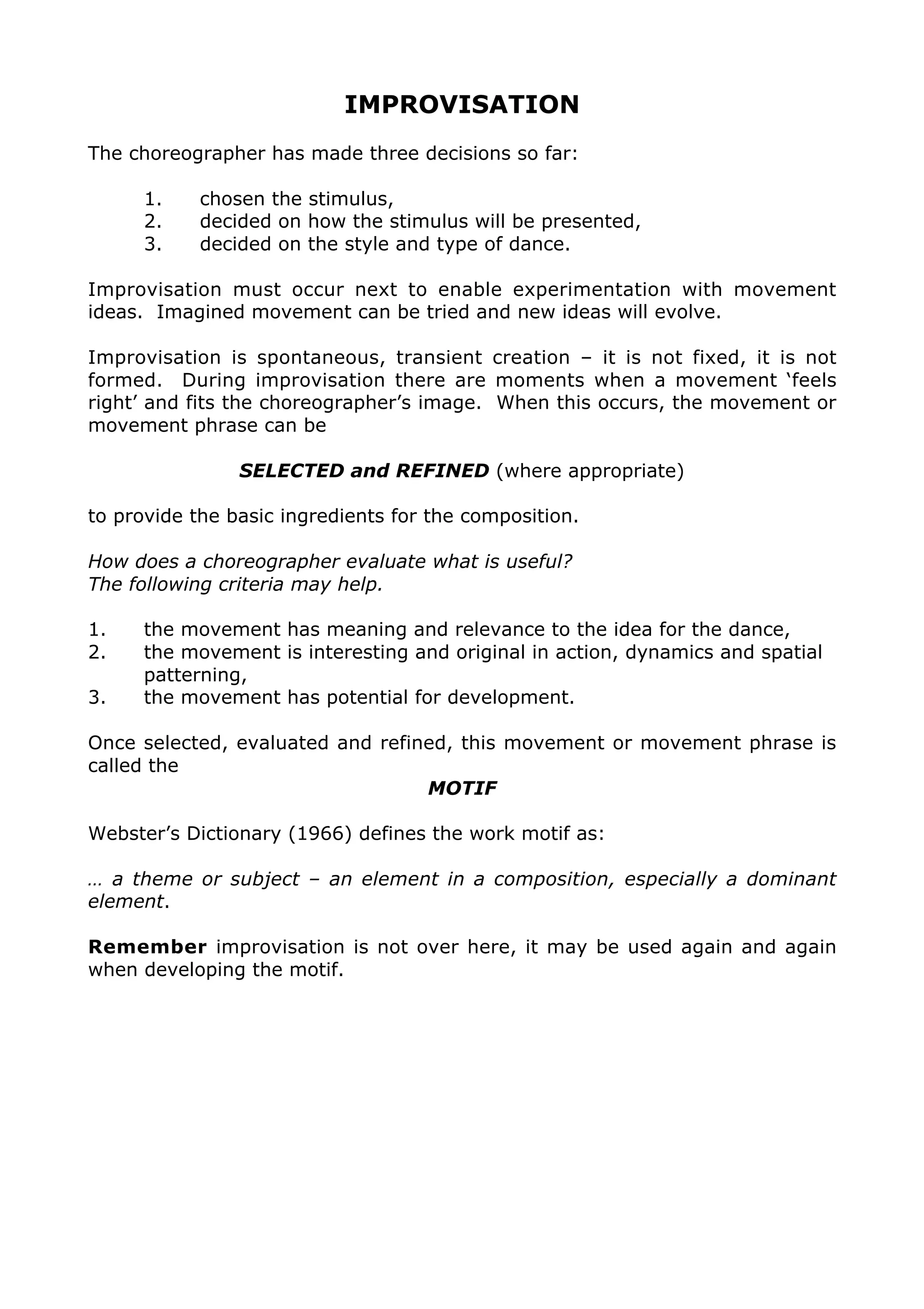 Dance composition handbook (1) | PDF