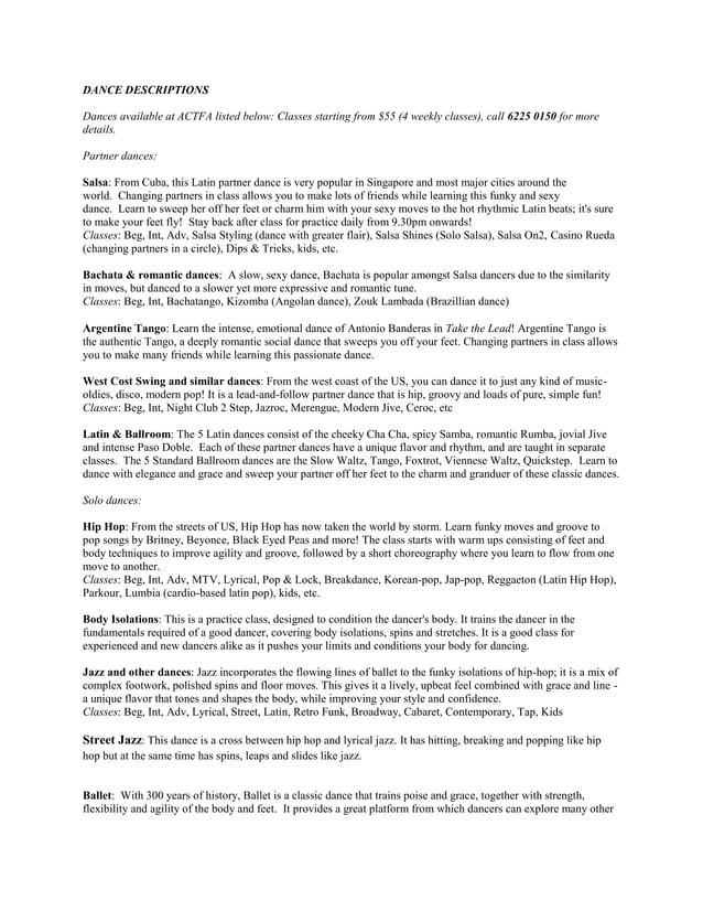 Dance descriptions2 | PDF