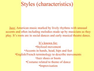 Dance elements power point | PPT