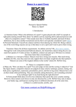 Dance Is A Sport Essay | PDF