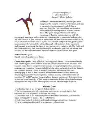 Dance IV syllabus_sfhs | DOC