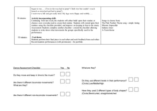 Dance lesson plan 2 | DOCX