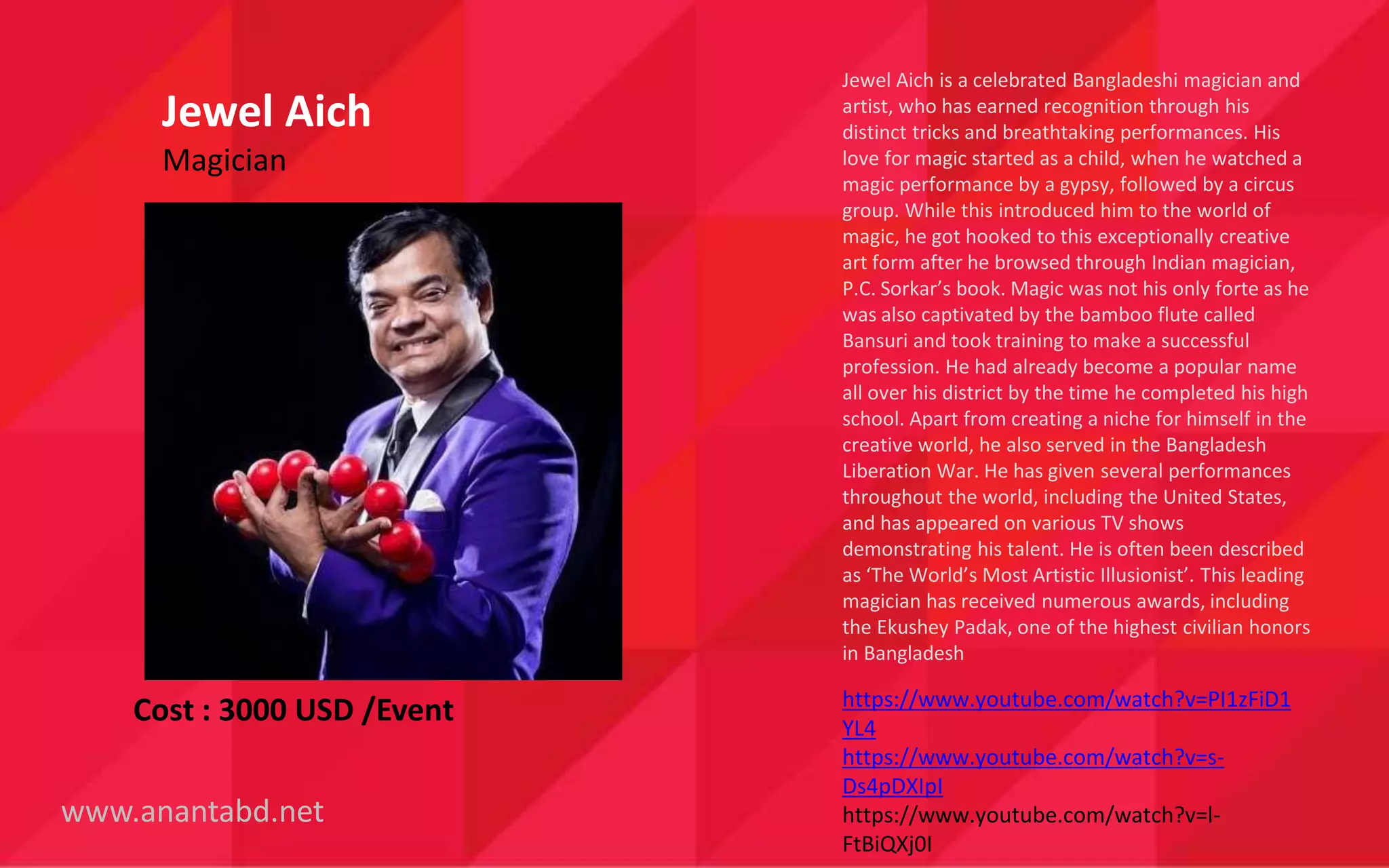 Dance & magician profile Bangladesh | PPTX | Television | Entertainment