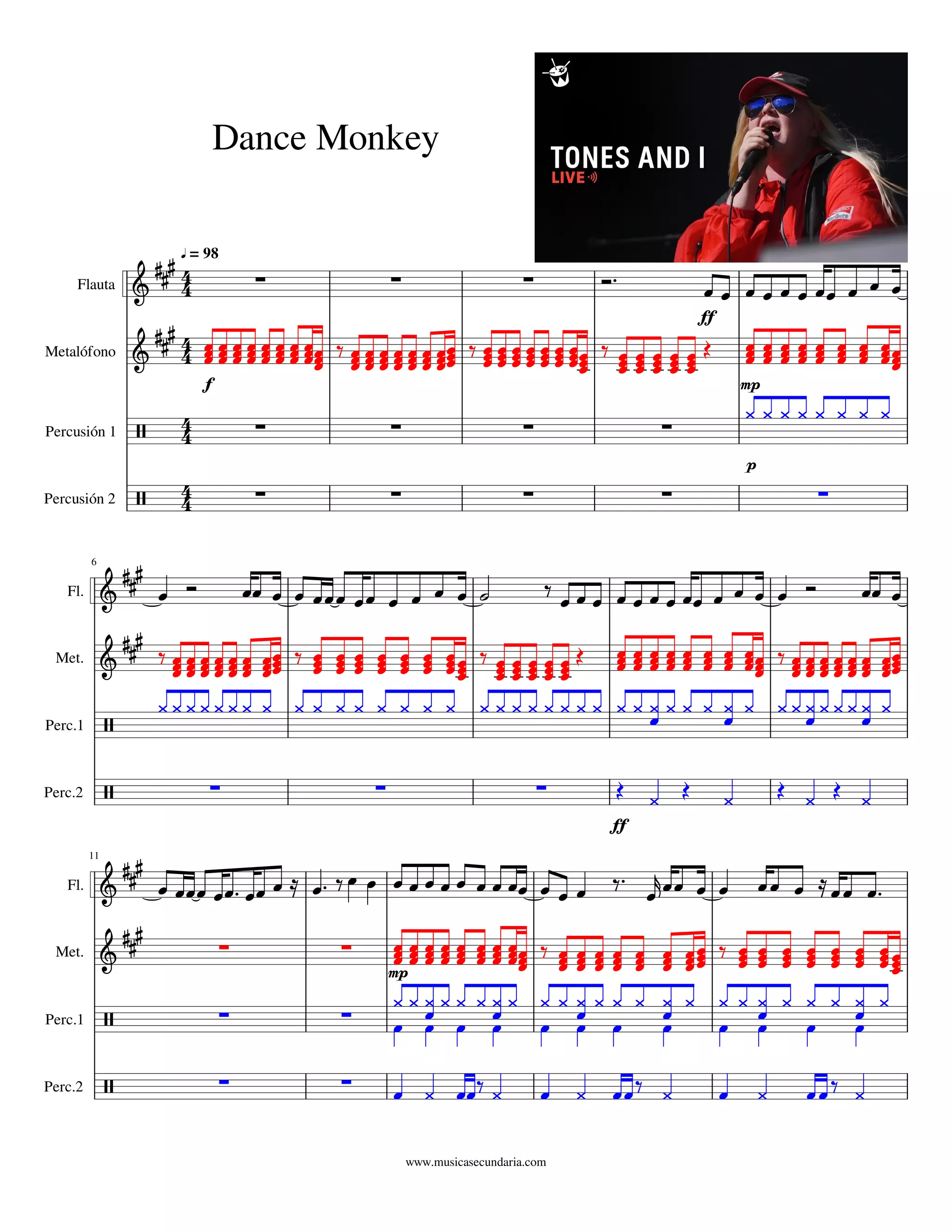Dance Monkey Tones And I Partitura Flauta Pdf